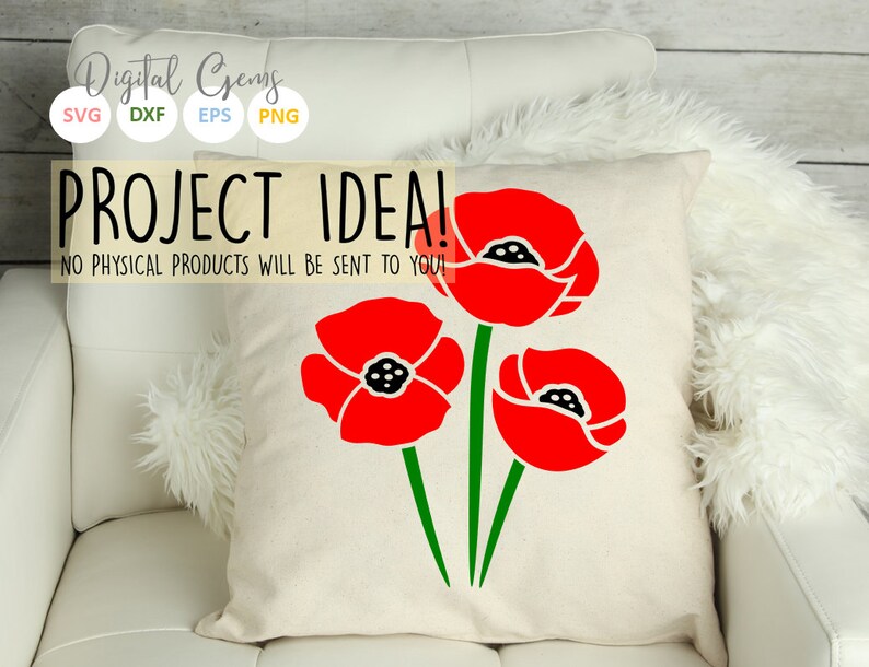 Poppy Flowers Svg / Dxf / Eps / Png Files. Digital Download. Compatible ...