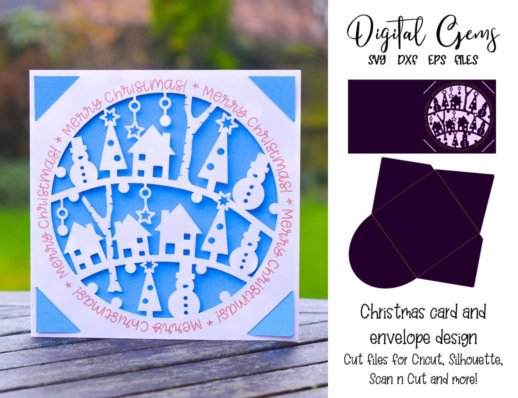 Christmas Card Design. Svg / Dxf / Eps Files. Digital - Etsy