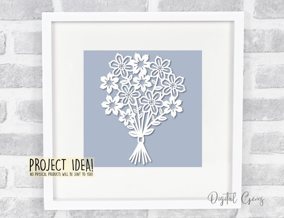 Flower Bouquet Paper Cut Design. Svg / Dxf / Eps Files and Pdf / Png ...