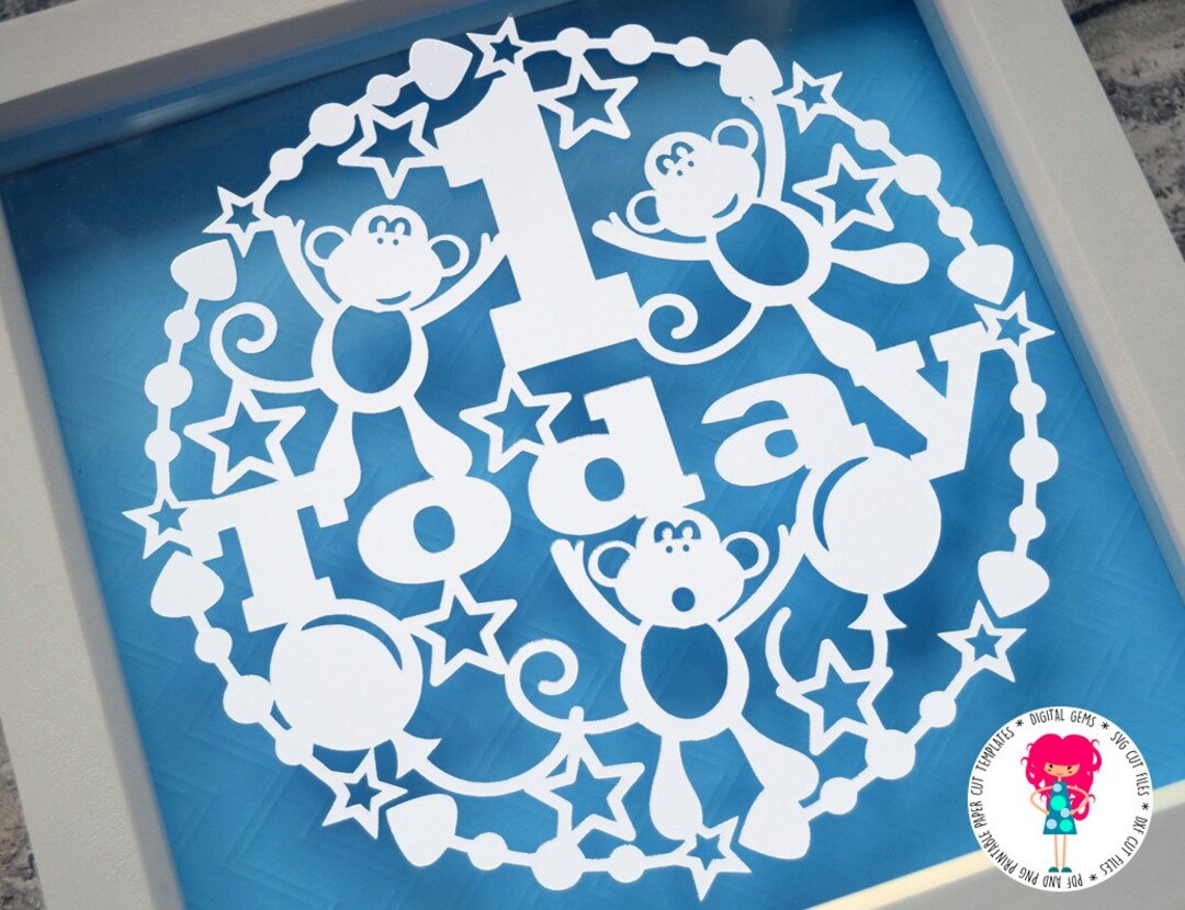 1 Today, Monkey Paper Cut Svg / Dxf / Eps / Files and Pdf / Png ...