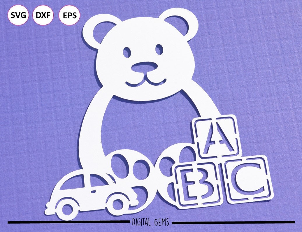 Teddy Bear Paper Cut Svg / Dxf / Eps / Files and Pdf / Png Printable ...
