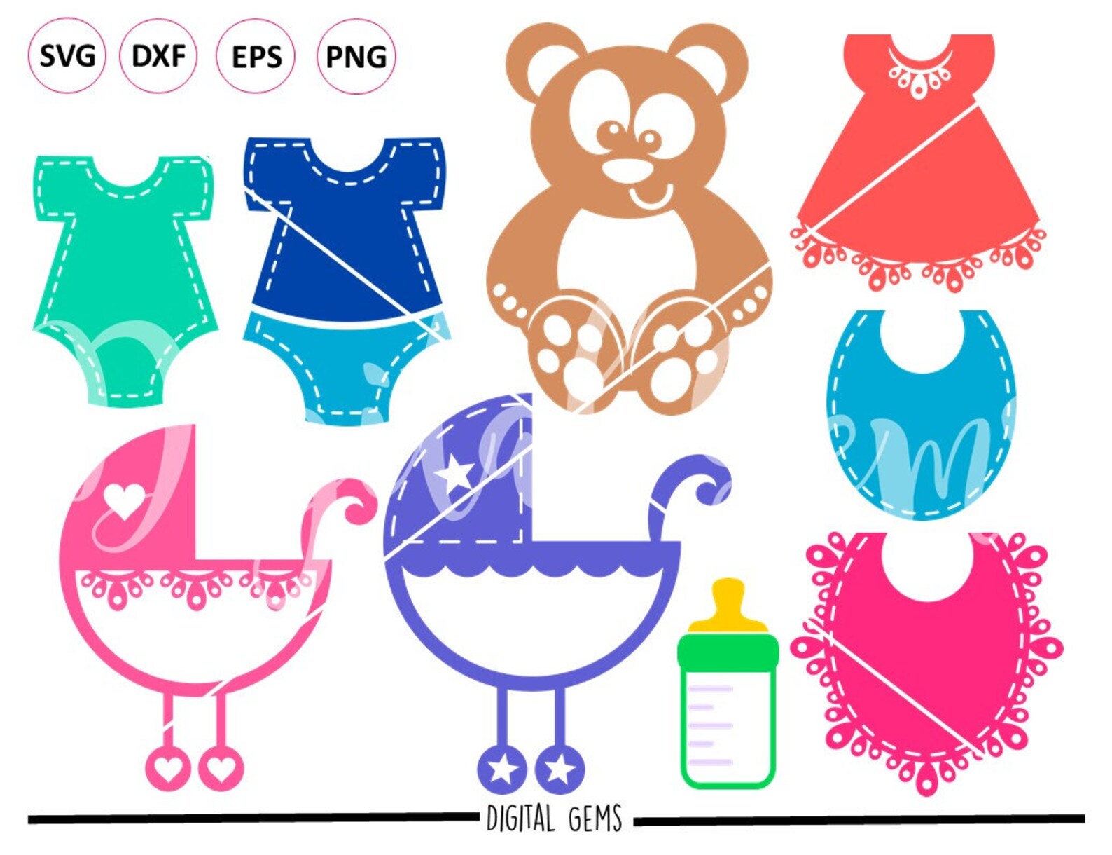 Baby Items Svg / Dxf / Eps / Png Files. Digital Download. | Etsy UK