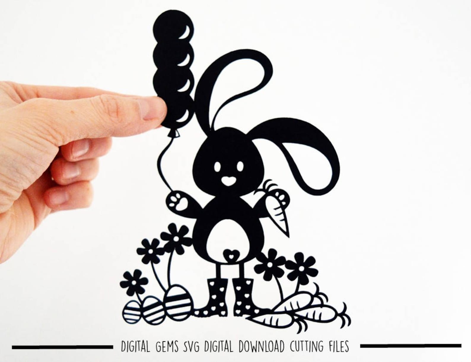 Bunny Rabbit, Easter Paper Cut Svg / Dxf / Eps Files and Pdf / Png ...