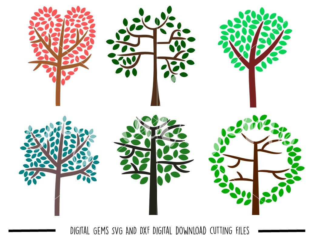 Tree svg / dxf / eps / png files. Digital download. Compatible | Etsy