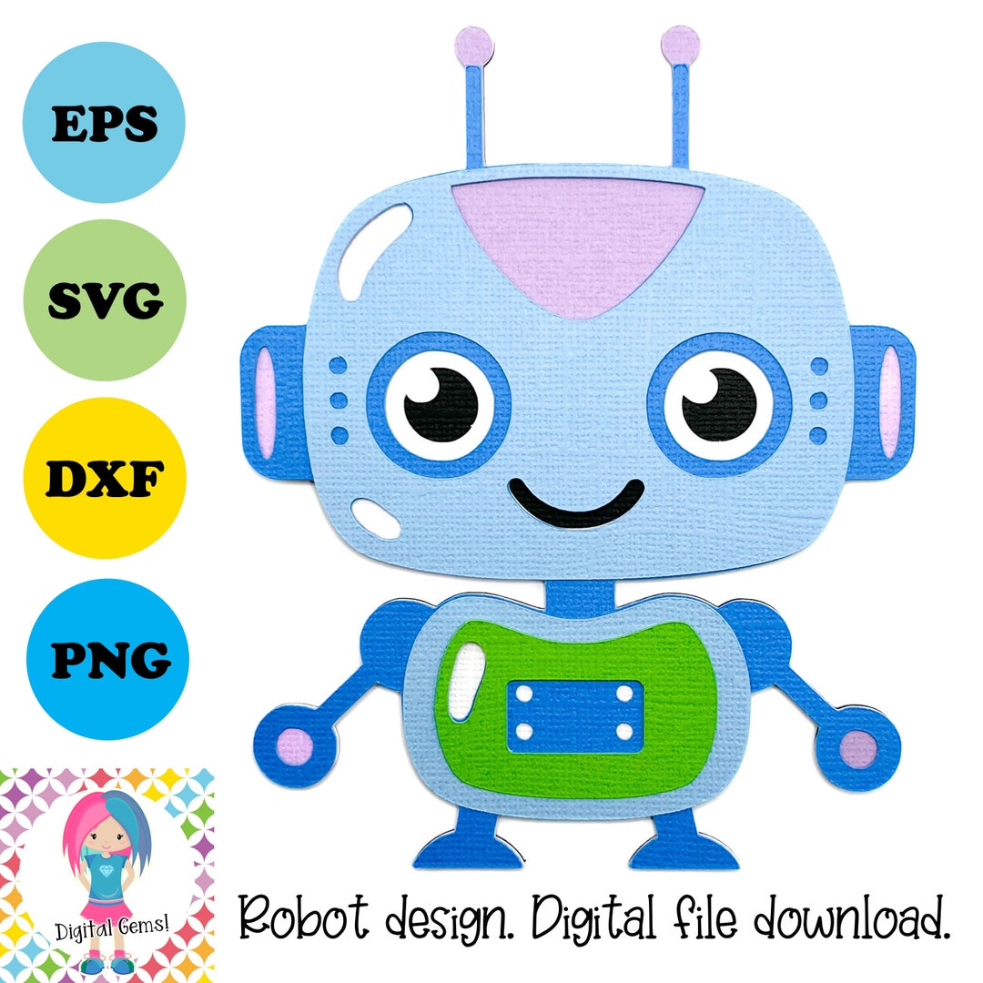 Robot SVG | Paper Craft Design. Digital Download. Works With Cricut Joy ...