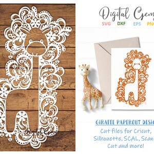 Giraffe Paper Cut Design. Svg / Dxf / Eps / Files and Pdf / Png Print ...