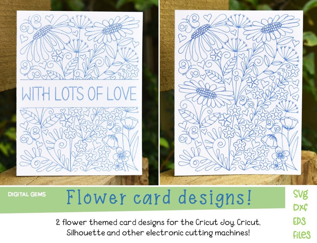 Flower Card Designs Svg / Dxf / Eps Files. Digital Download. Works With ...