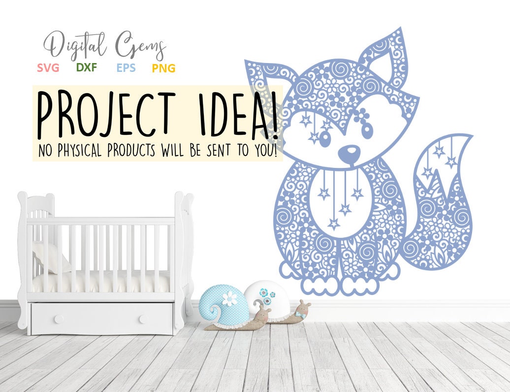 Zentangle Fox Paper Cut Svg / Dxf / Eps / Files and Pdf / Png - Etsy
