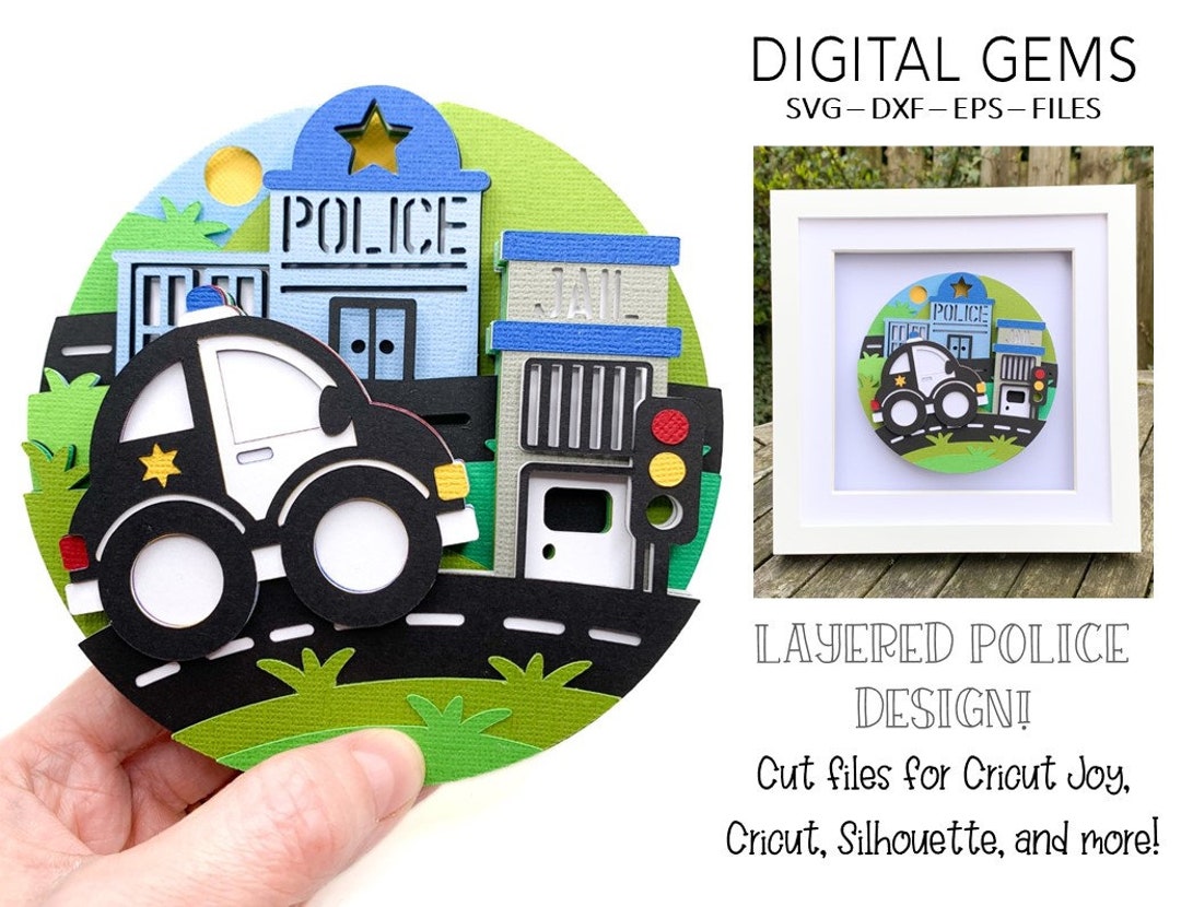 Police Shadow Box SVG | Digital Download. Works With Cricut Joy ...