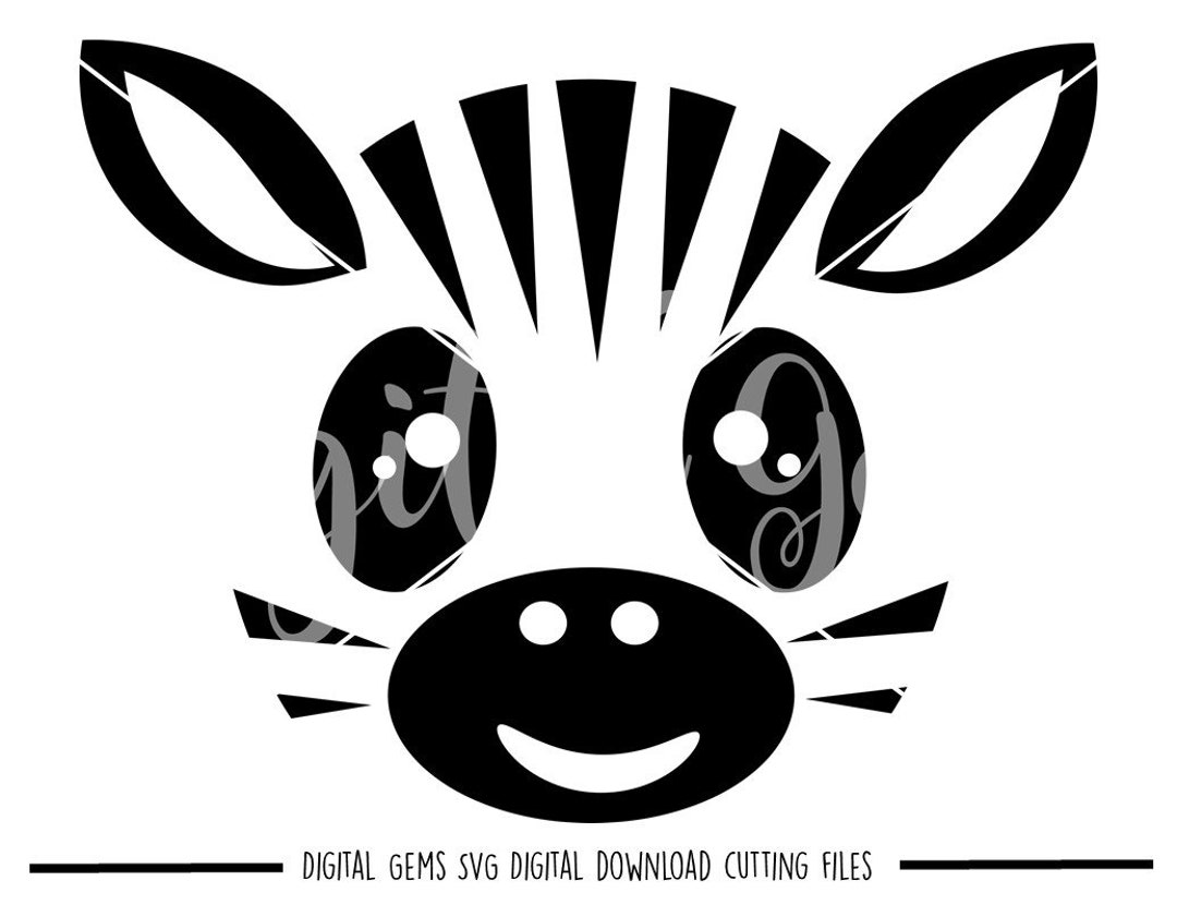 Zebra Face Svg / Dxf / Eps / Png Files. Digital Download. Compatible ...