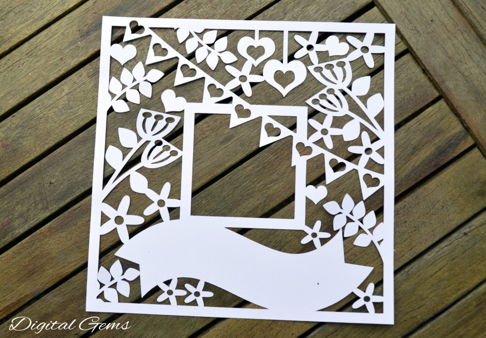 Flower Frame Paper Cut Design. Svg / Dxf / Eps / Png Files and Pdf ...