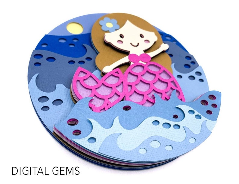 Mermaid Shadow Box SVG Digital Download. Works With Cricut - Etsy