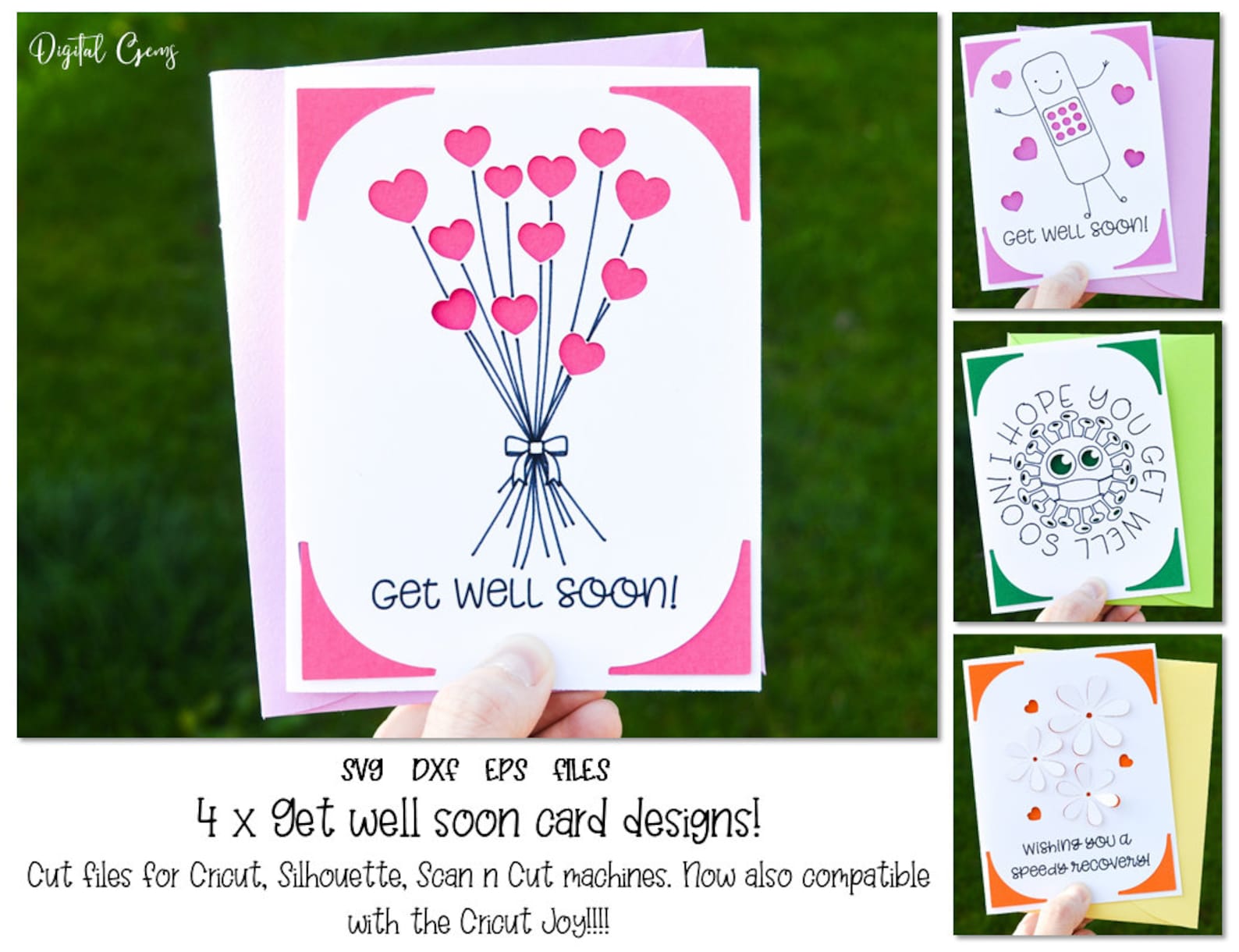 Get Well Card Designs! Svg / Dxf / Eps Files. Digital Download ...