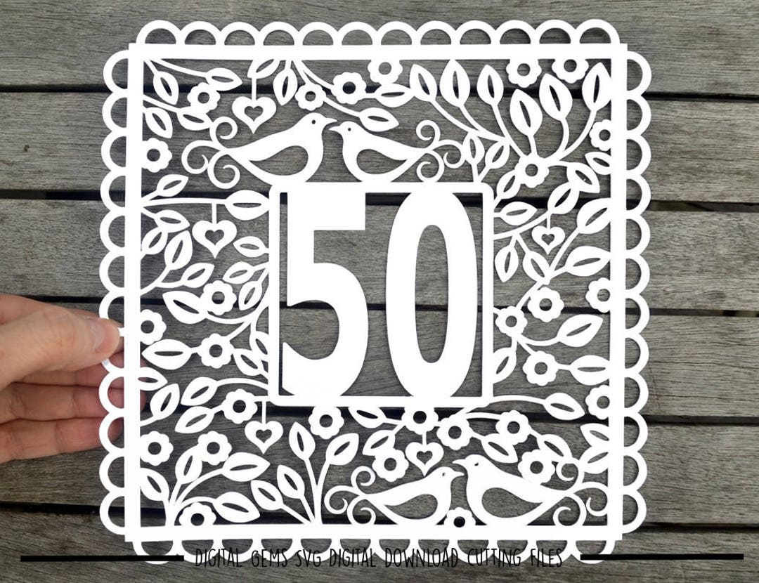 Number 50 Paper Cut Svg / Dxf / Eps / Files and Pdf / Png Printable ...