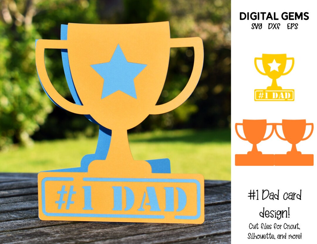 Trophy Fathers Day / Dad Birthday Card Design Svg / Dxf / Eps Files ...