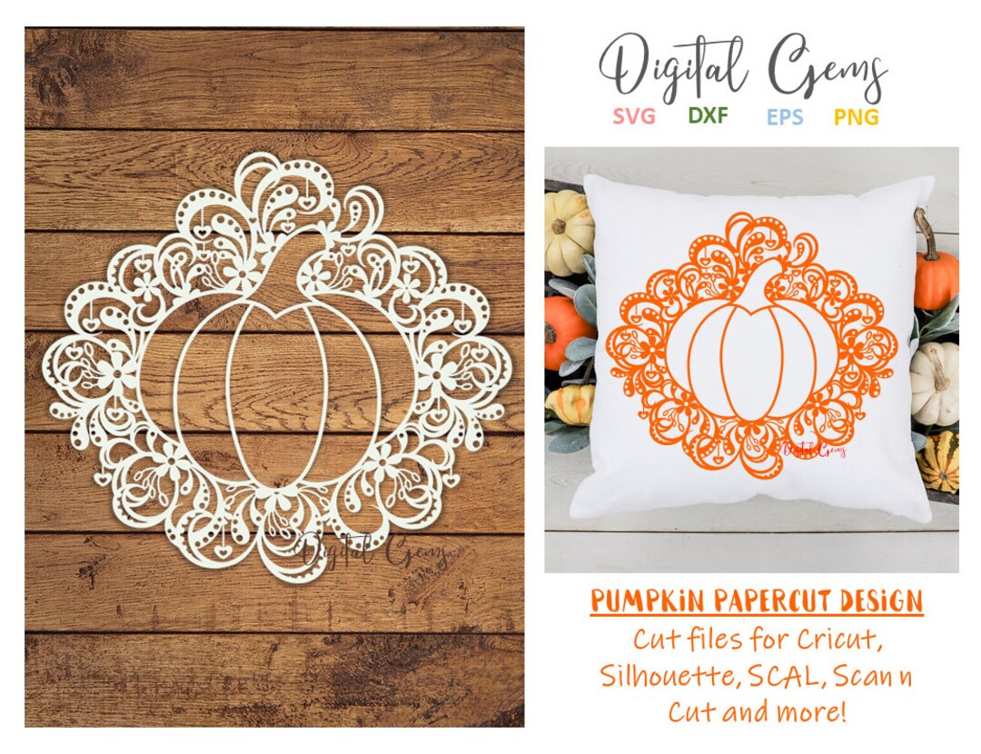 Pumpkin Paper Cut Design. Svg / Dxf / Eps / Png Files and Pdf / Png ...