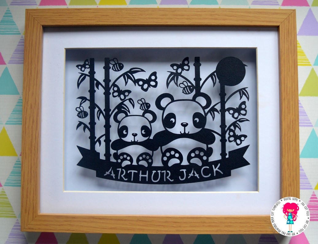 Panda Paper Cut Svg / Dxf / Eps / Files and Pdf / Png | Etsy