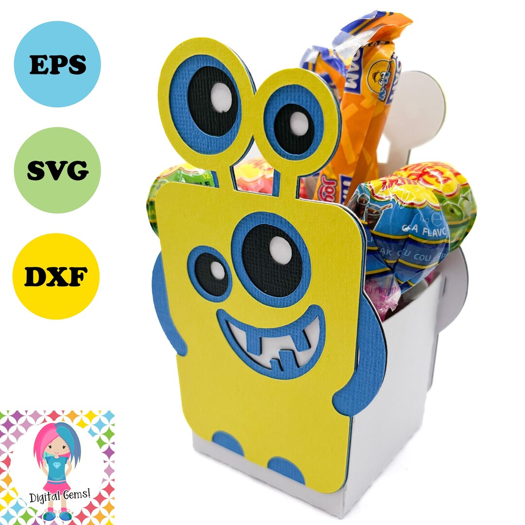 Monster Treat Box Design SVG, Instant Download. Spooky, Halloween, Box ...