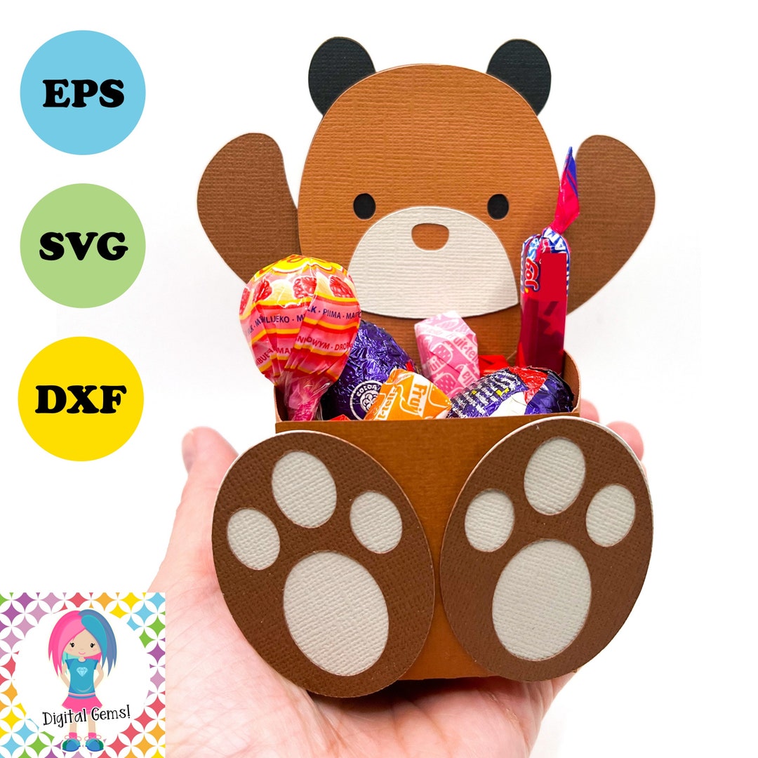 Teddy Bear Belly Box SVG | Paper Craft Design. Digital Download. Works ...