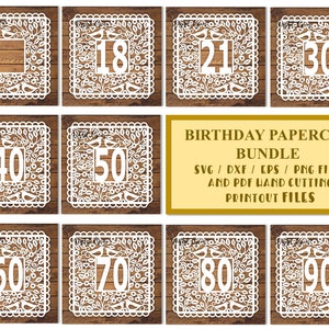 Birthday Paper Cut Designs. Svg / Dxf / Eps / Png Files and Pdf / Png ...