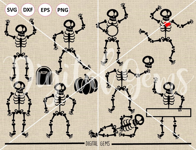 Skeleton Halloween Svg / Dxf / Png Files. Digital Download. - Etsy