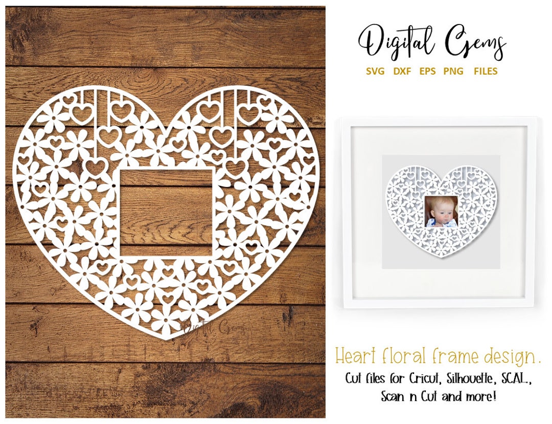 Heart Paper Cut Design. Svg / Dxf / Eps / Png Files and Pdf / Png ...