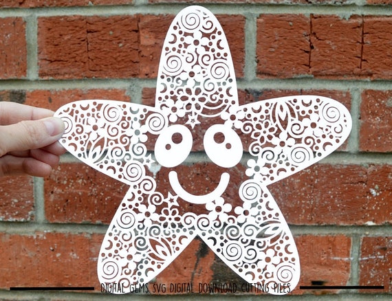 Zentangle Starfish paper cut svg / dxf / eps / files and pdf / | Etsy