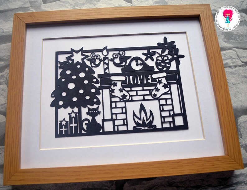 Cat Christmas Paper Cut Svg / Dxf /eps Files and Pdf / Png | Etsy