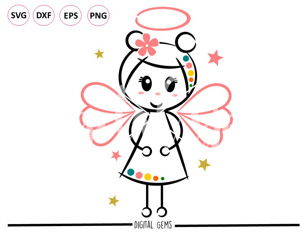 Angel svg / dxf / eps / png files. Digital download. | Etsy