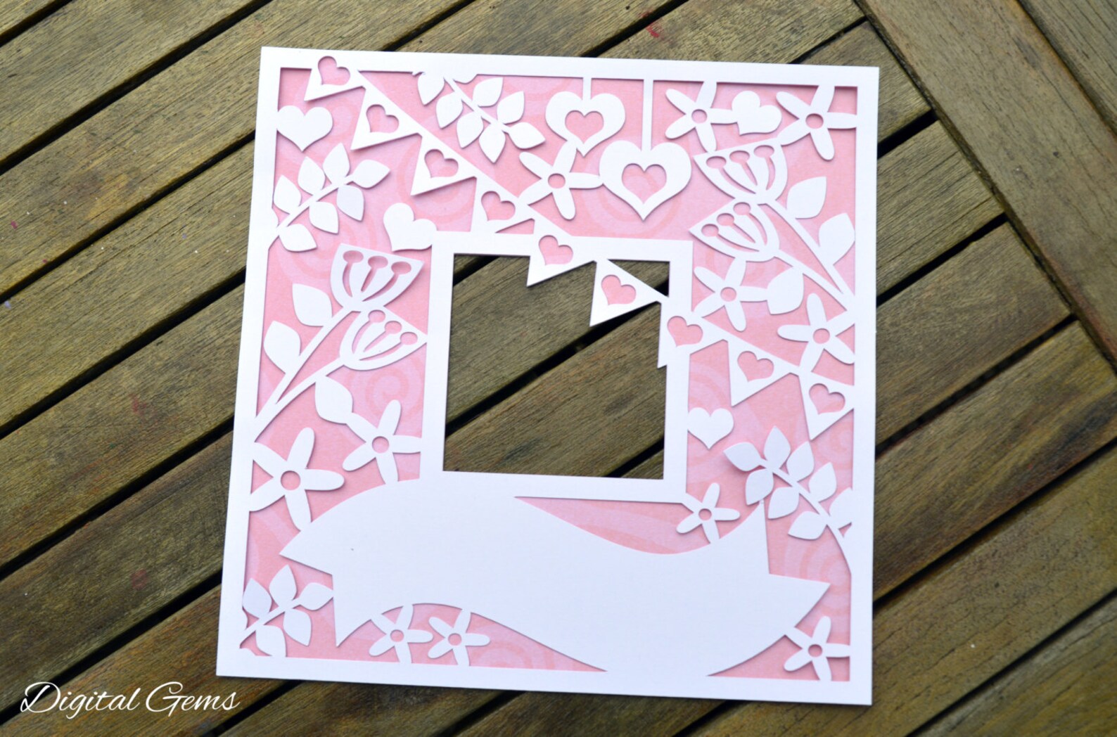 Flower Frame Paper Cut Design. Svg / Dxf / Eps / Png Files and Pdf ...