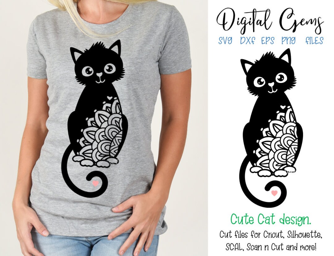 Cat Svg / Dxf / Eps / Png Files. Digital Download. Works With Cricut ...