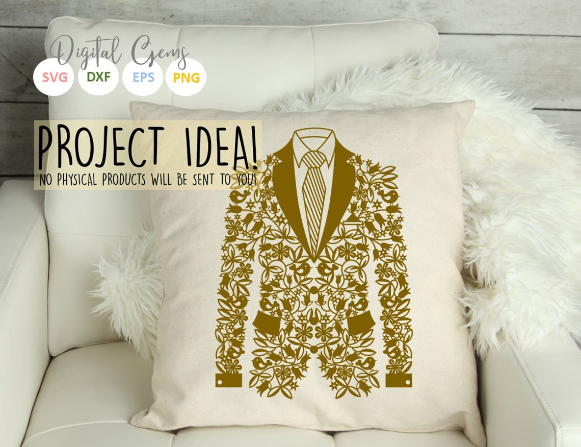 Wedding, Suit Jacket Paper Cut Design. Svg / Dxf / Eps Files and Pdf ...
