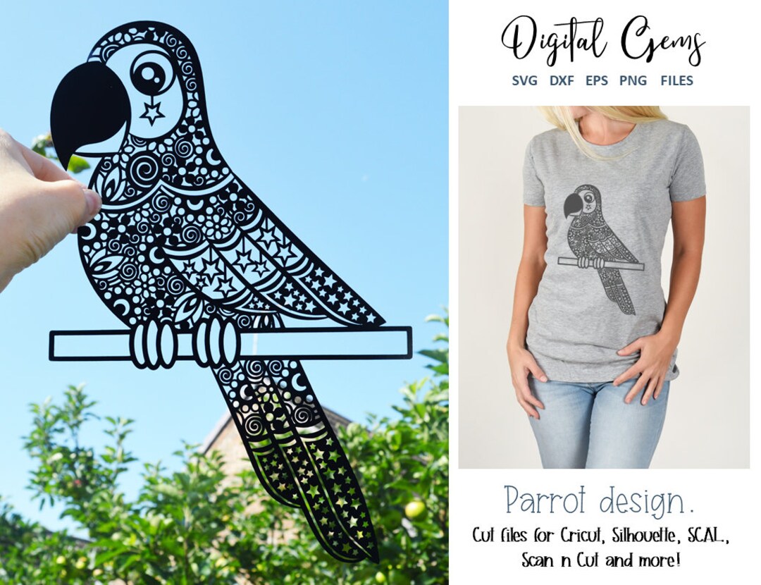 Parrot Paper Cut Design. Svg / Dxf / Eps / Png Files and Pdf / Png ...