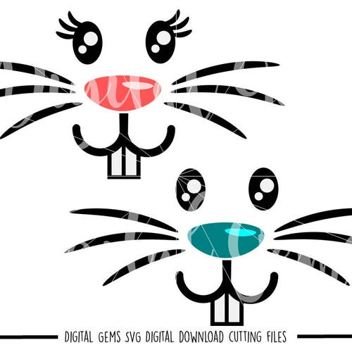 Easter Bunny Face and Feet Svg / Dxf / Eps / Png Files. | Etsy