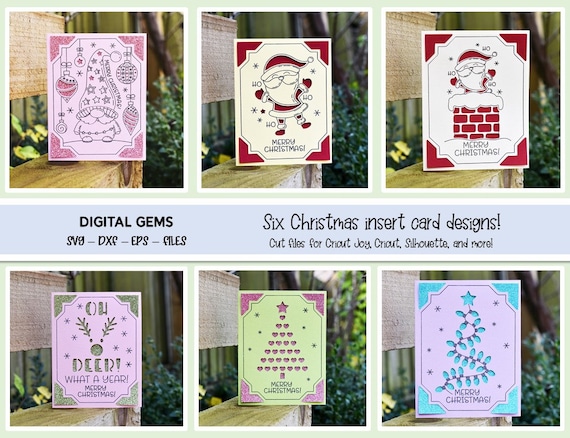 Christmas Cards Merry Christmas Insert Card Bundle SVG - Etsy UK