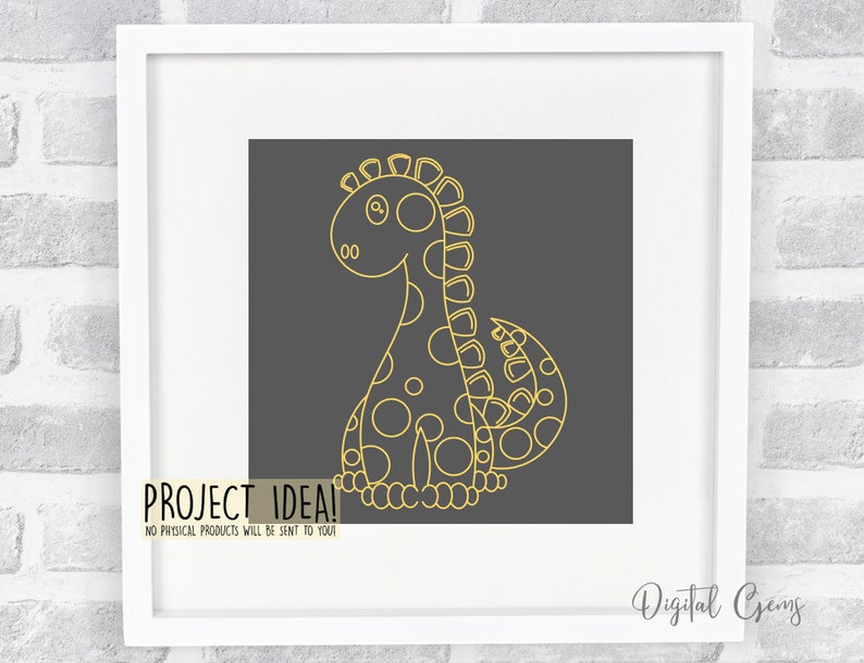 Dinosaur, Single Line Sketch / Drawing File. Foil Quill Design. for Use ...