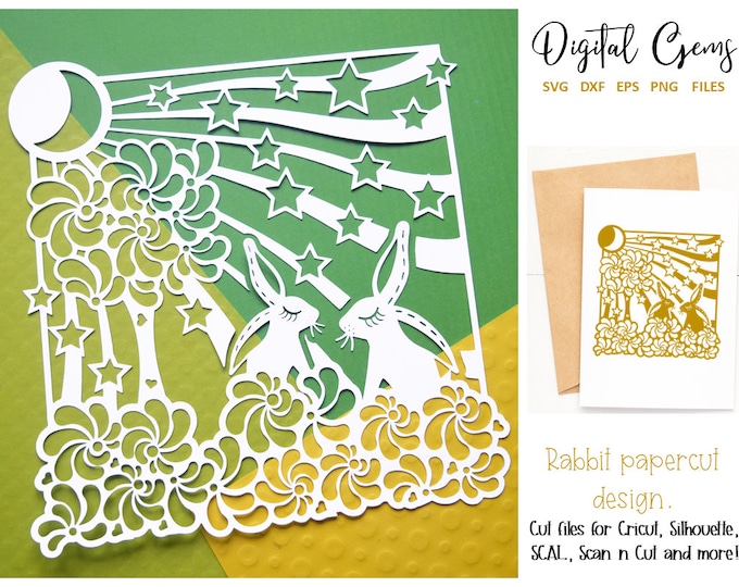 Bunny Svg. Rabbit Svg. Digital SVG PNG DXF for Laser Cut, Paper Cut ...