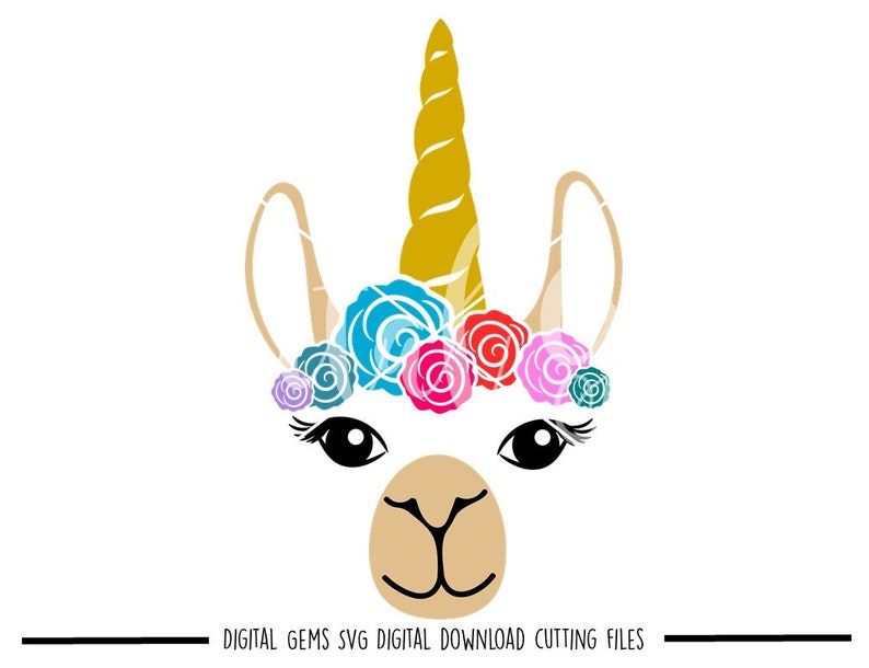 Llama Unicorn Face Svg / Dxf / Eps / Png Files. Digital - Etsy