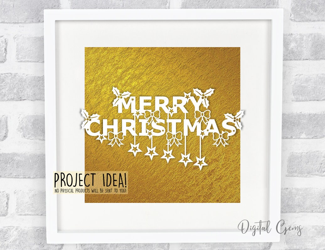 Merry Christmas Paper Cut Design. Svg / Dxf / Eps / Png Files - Etsy Canada