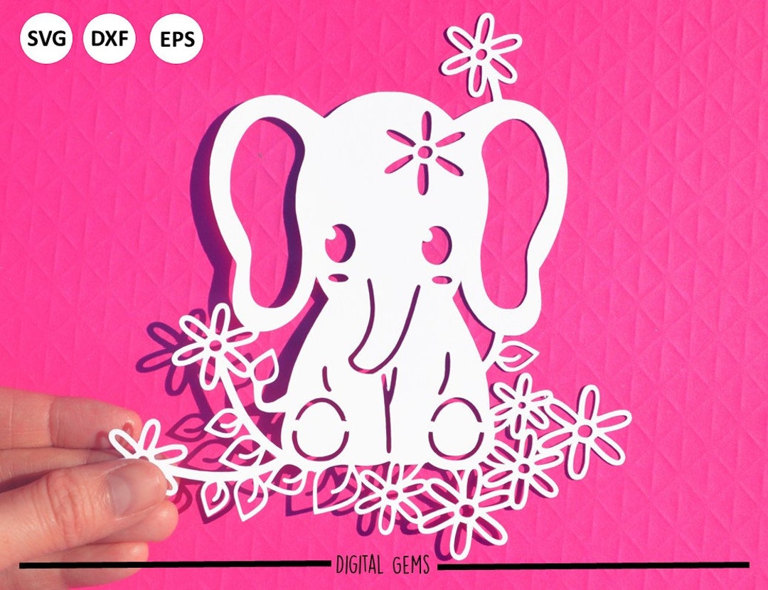 Elephant Paper Cut Svg / Eps / Files and Pdf / Png Printable Templates ...