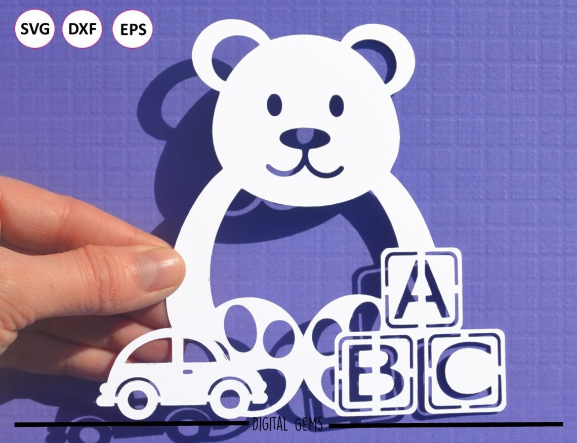 Teddy Bear Paper Cut Svg / Dxf / Eps / Files and Pdf / Png Printable ...