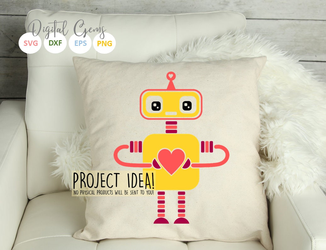Robot Svg / Dxf / Eps / Png Files. Digital Download. Compatible With ...