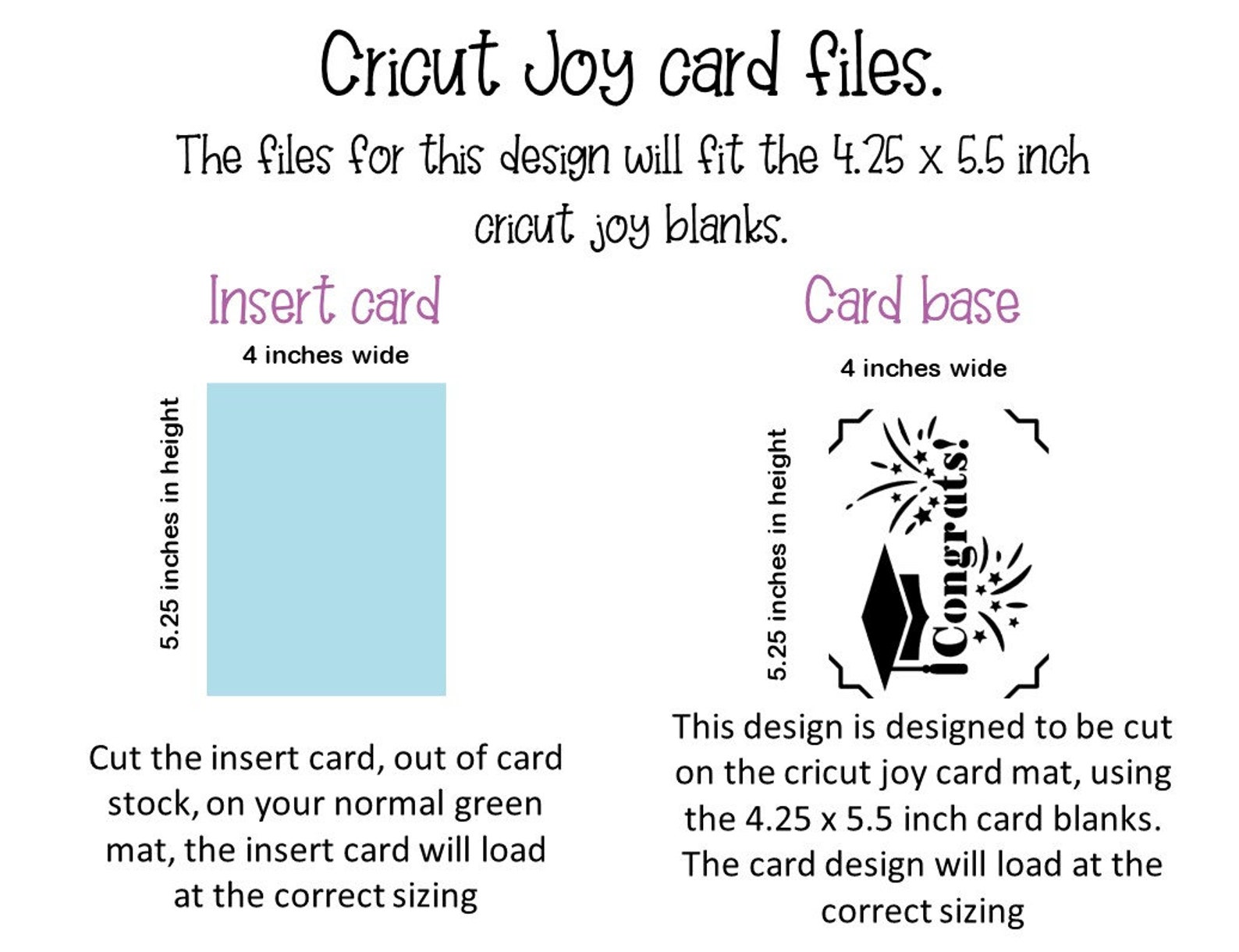 Congrats, Graduation Cricut Joy Insert Card Design. Digital Download ...