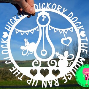 Hickory Dickory Dock Paper Cut Design. Svg / Dxf / Eps Files and Pdf ...