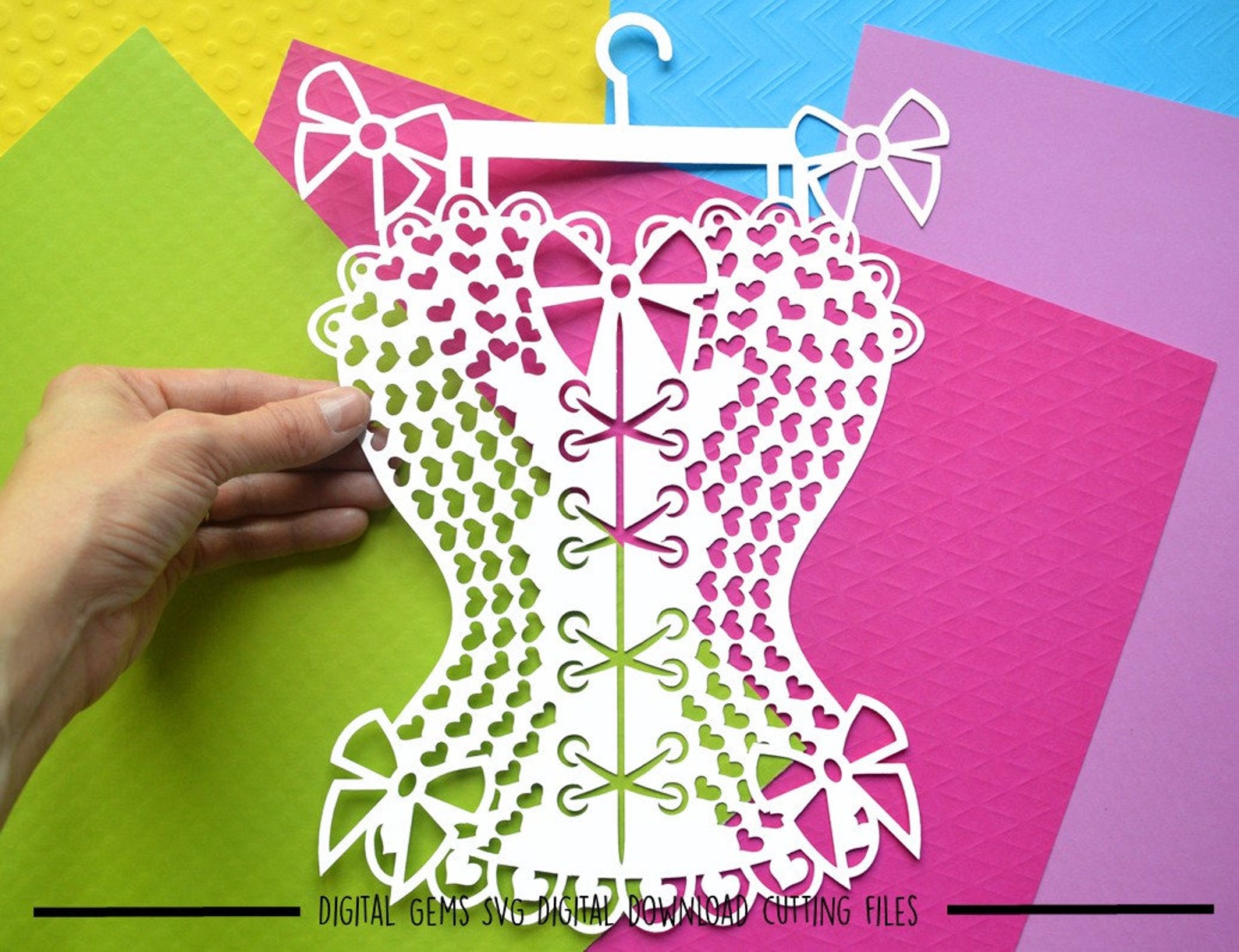 Burlesque Corset Paper Cut Svg / Dxf / Eps / Files and Pdf / - Etsy