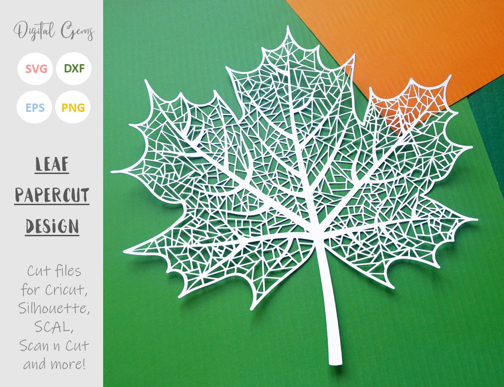 Leaf Paper Cut Svg / Dxf / Eps / Files and Pdf / Png Printable - Etsy