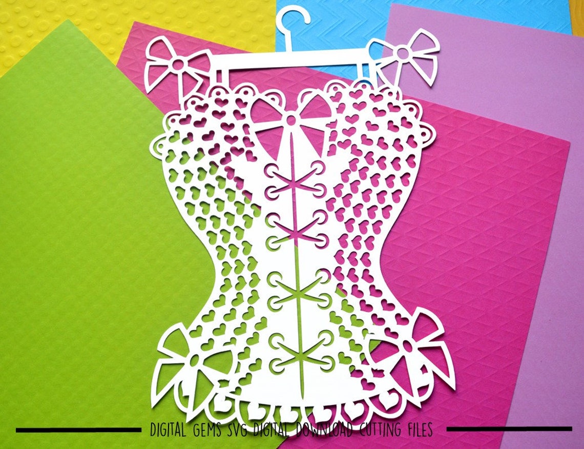 Burlesque Corset Paper Cut Svg / Dxf / Eps / Files and Pdf / - Etsy