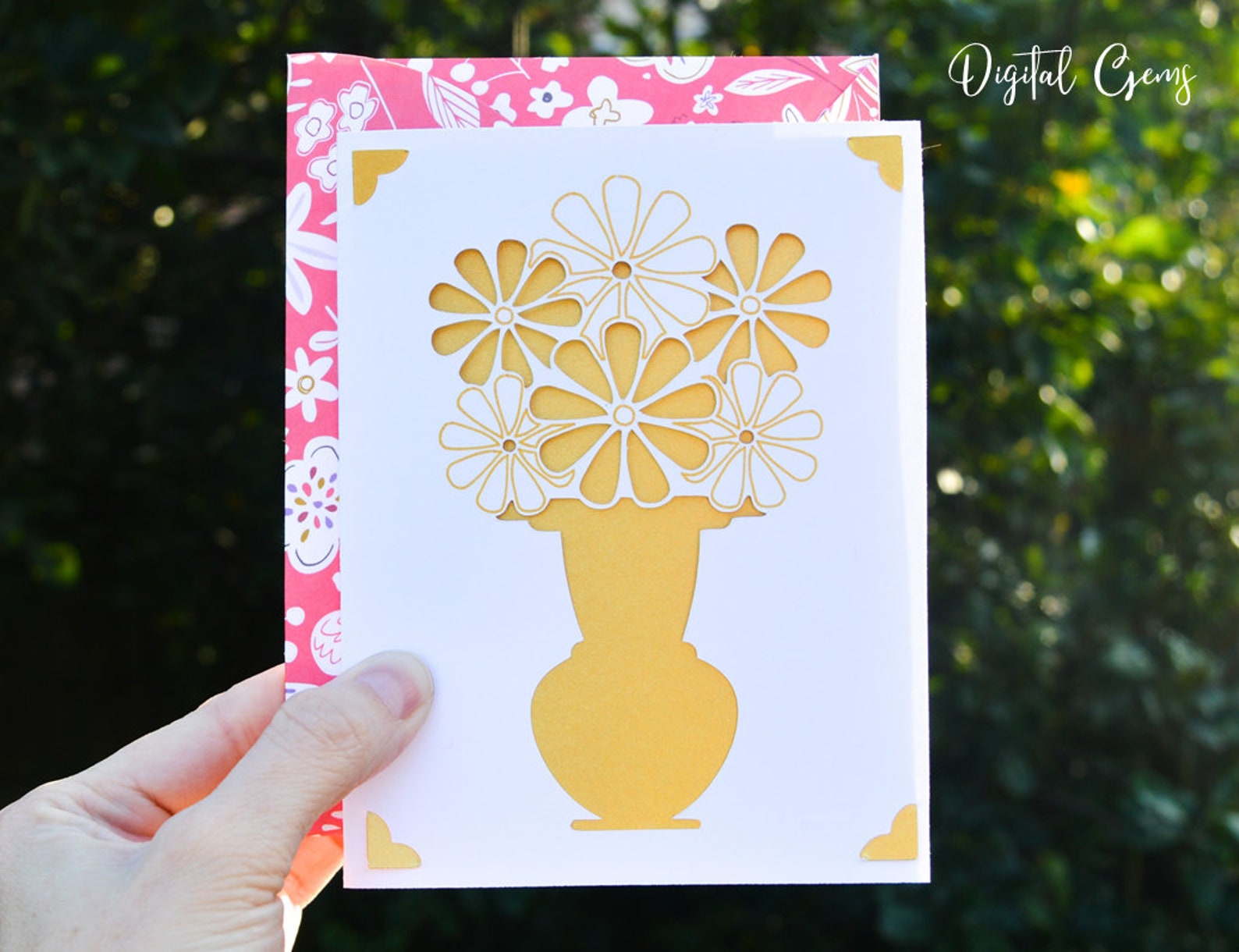 Flower Card Svg / Dxf / Eps Files. Digital Download. - Etsy UK