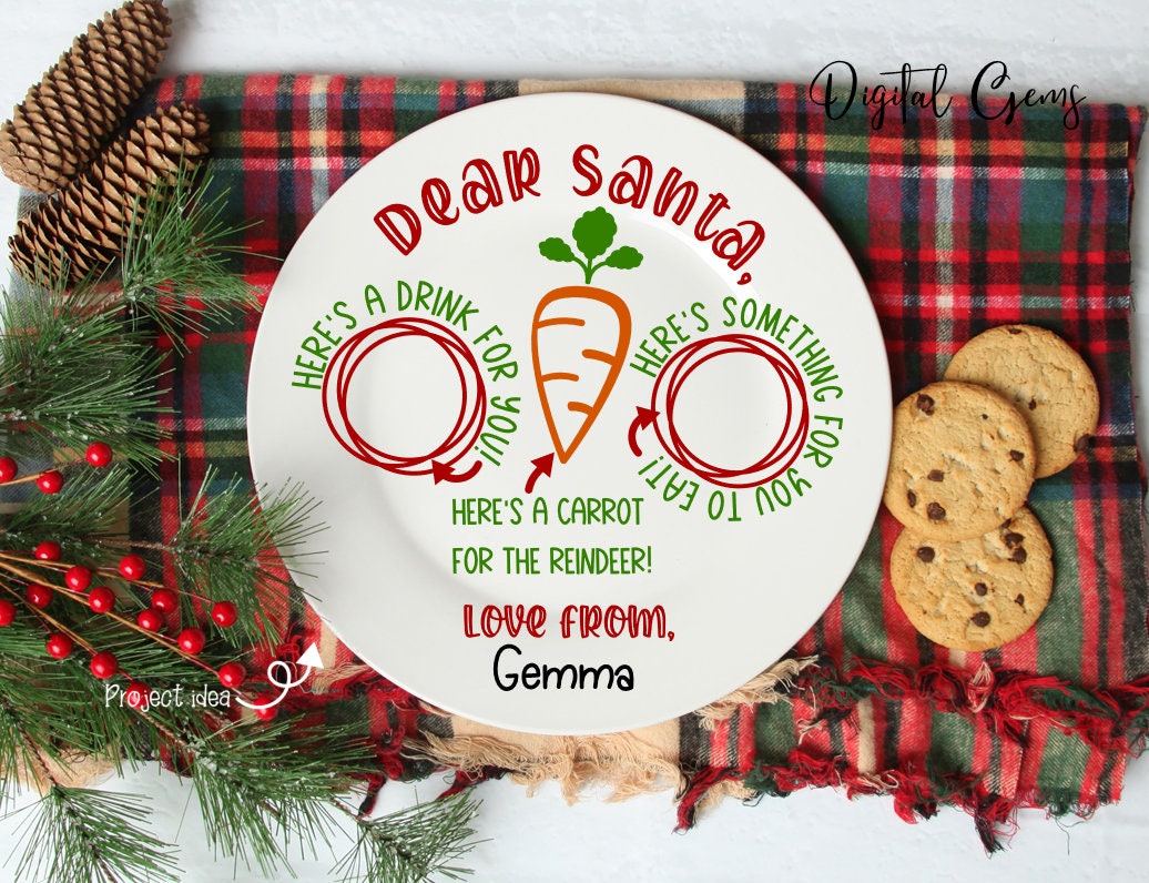 Santa Plate Design. Svg / Dxf / Eps / Png Files. Digital - Etsy Canada