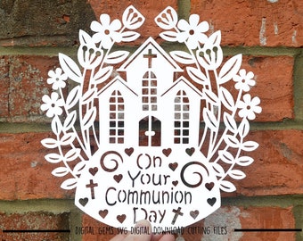 First Holy Communion Paper Cut Svg / Dxf / Eps Files and Pdf / | Etsy ...